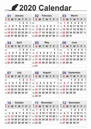 Free Printable 2020 Calendar (United States) – Free Printables