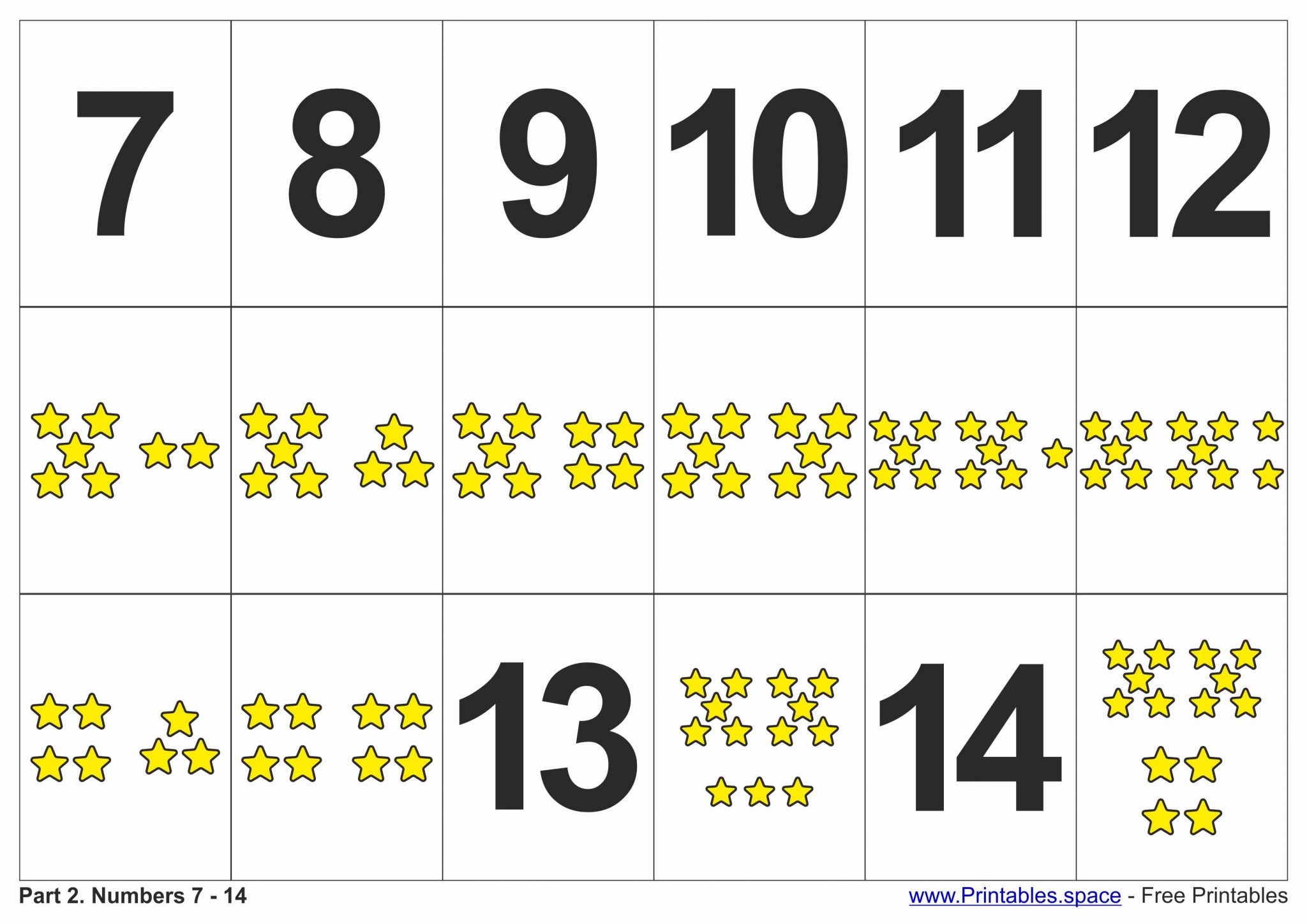 Printable Number Flashcards 7 – 14 – Part 2 – Free Printables