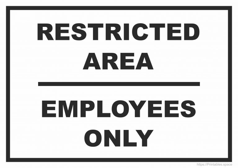 Restricted Area Signs – Free Printables
