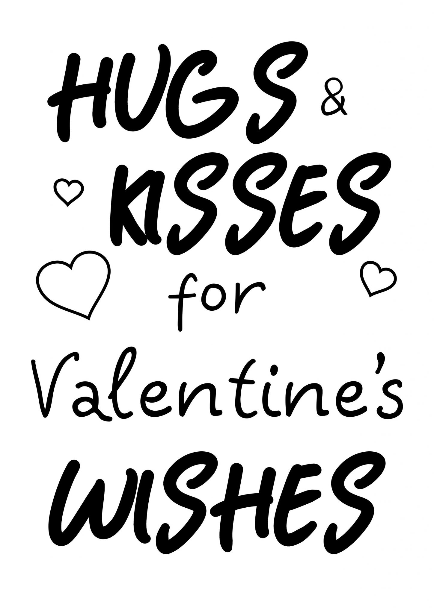 Huggs And Kisses for Valentine’s Wishes – Free Printables